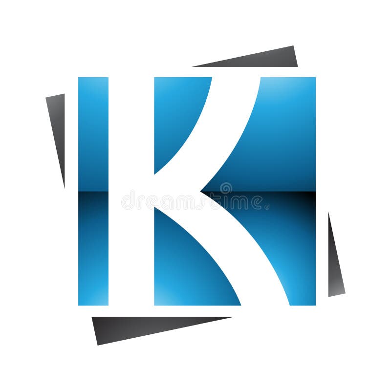 Blue and Black Glossy Square Letter K Icon Stock Vector - Illustration ...