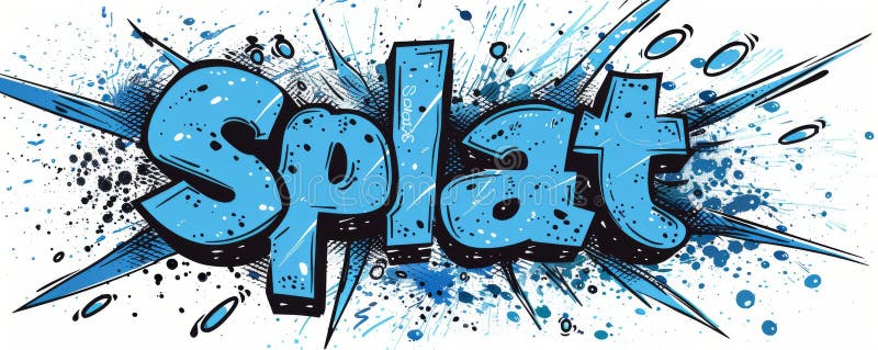 Blue and Black Graffiti Art with the Word Splat Displayed in Bold ...