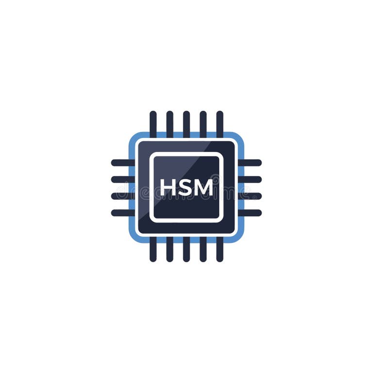 Blue and Black H S M Microchip Icon Illustration Hardware Security ...