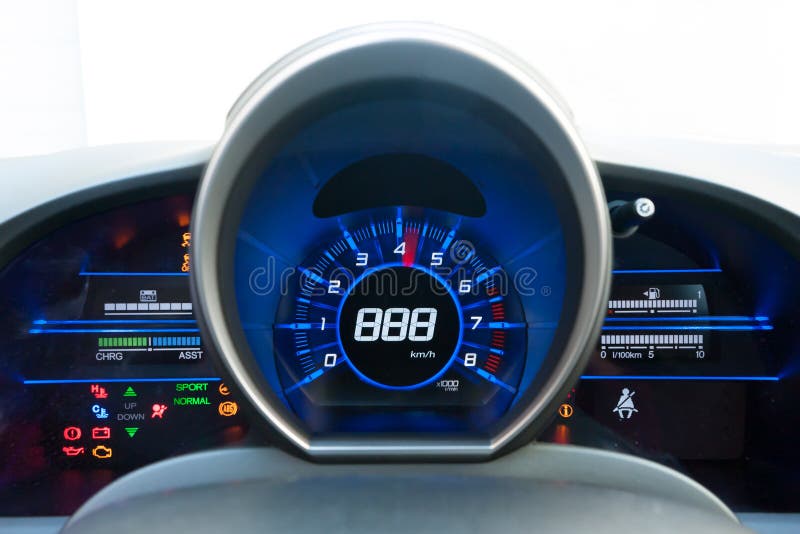 Blue and Black High-tech Dashboard Stock Photo - Image of engine, motor ...