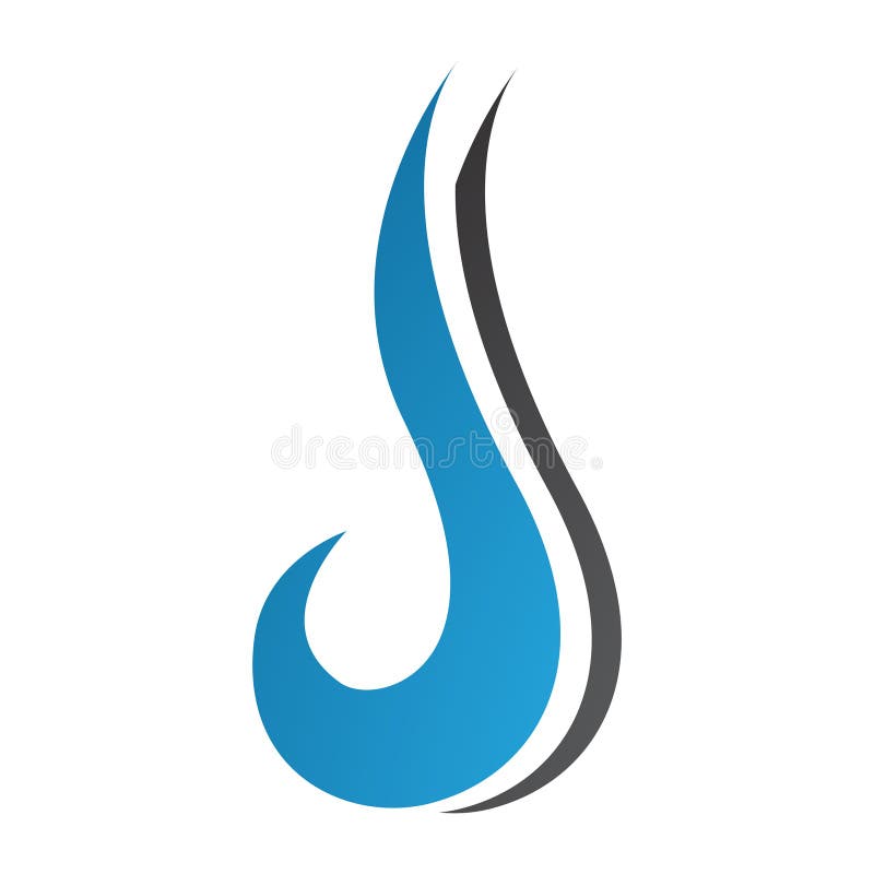Blue and Black Hook Shaped Letter J Icon Stock Vector - Illustration of ...