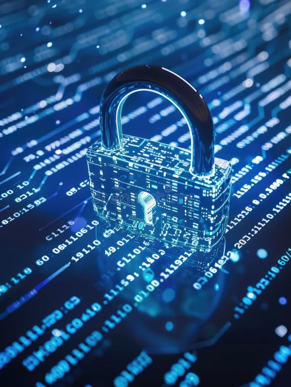 A Blue and Black Image of a Key on a Computer Screen Stock Image ...