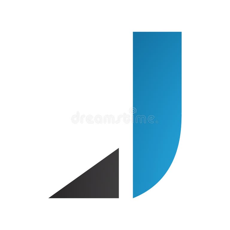 Blue and Black Letter J Icon with a Triangular Tip Stock Vector ...
