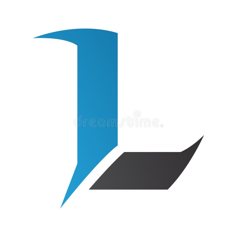 Blue and Black Letter L Icon with Sharp Spikes Stock Vector ...