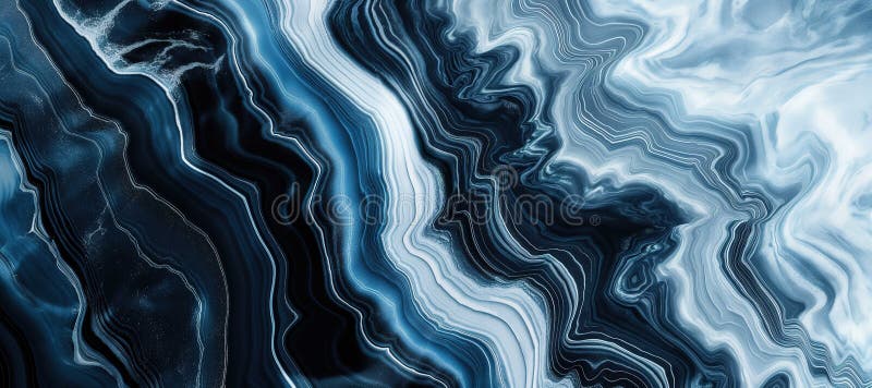 Blue Black Marble Texture Waves Background Stock Illustration ...