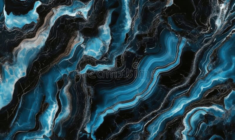 Blue and Black Marble Texture with Wavy Patterns, Intricate Details ...