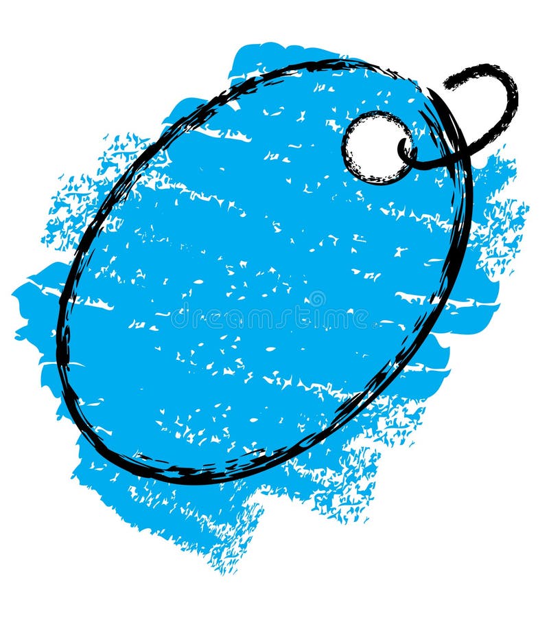 Blue Black Oval Crayon Tag Simple Vector Stock Vector - Illustration of ...