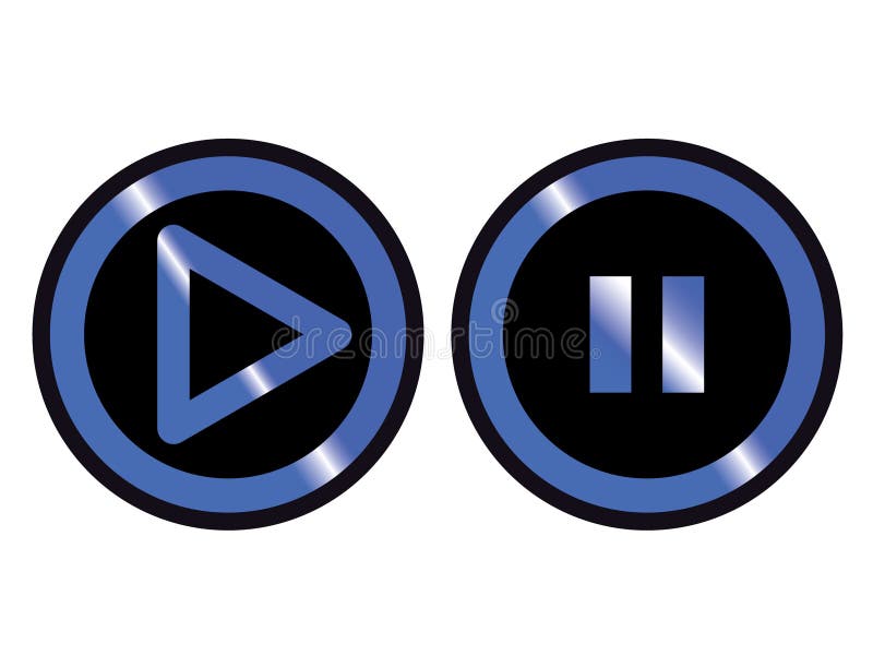 Pause icon blue stock illustration. Illustration of macro - 4821470