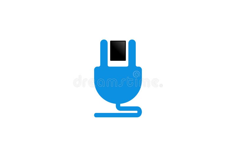 Blue Black Plugin Electric Icon Stock Vector - Illustration of ...