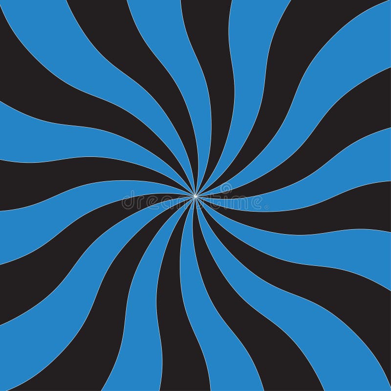 Blue and Black Radial Sunbeams, Isolated Background Stock Vector ...