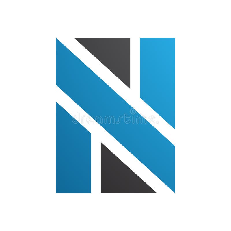 Blue and Black Rectangle Shaped Letter N Icon Stock Vector ...