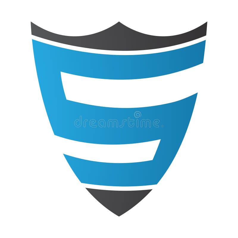 Blue and Black Shield Shaped Letter S Icon Stock Vector - Illustration ...