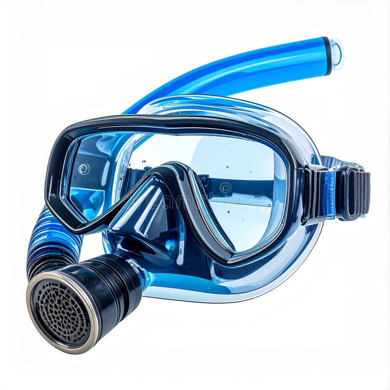 Blue and Black Snorkel Mask and Diving Gear Stock Illustration ...