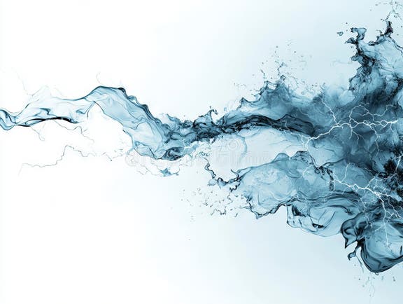 A Blue and Black Splash of Water on a White Background Stock Image ...