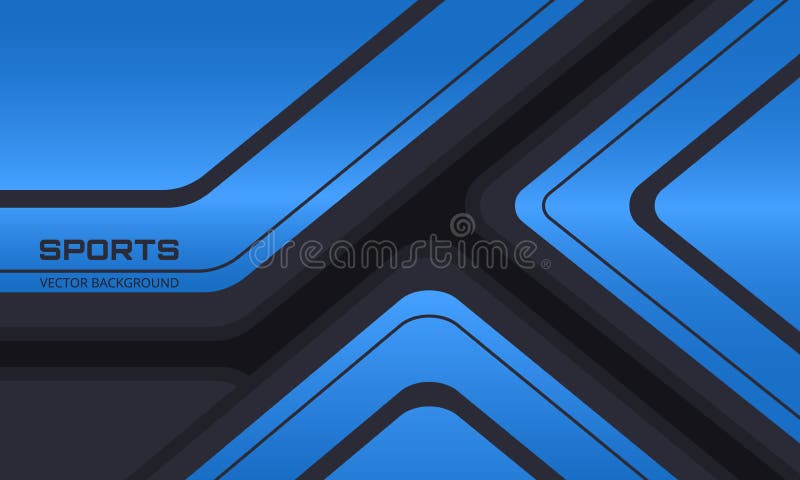 Blue and Black Sport Background with Abstract Shapes Stock Vector ...