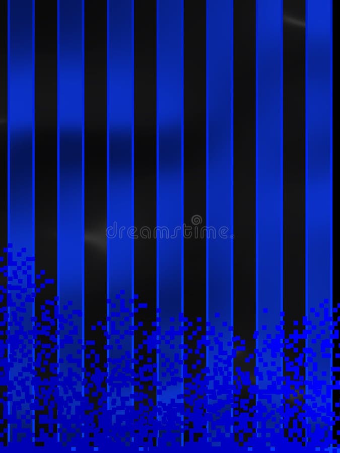 Blue and Black Stripes with Bluish Pixels Stock Illustration ...