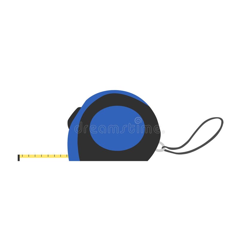 Blue and Black Tape Measure Tool Side View. Precision Measurement ...