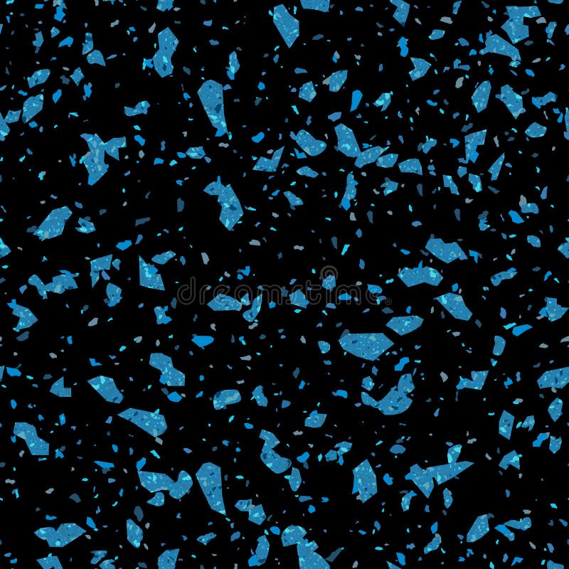 Blue Black Terrazzo Stone Texture Seamless Pattern Design Stock Vector ...