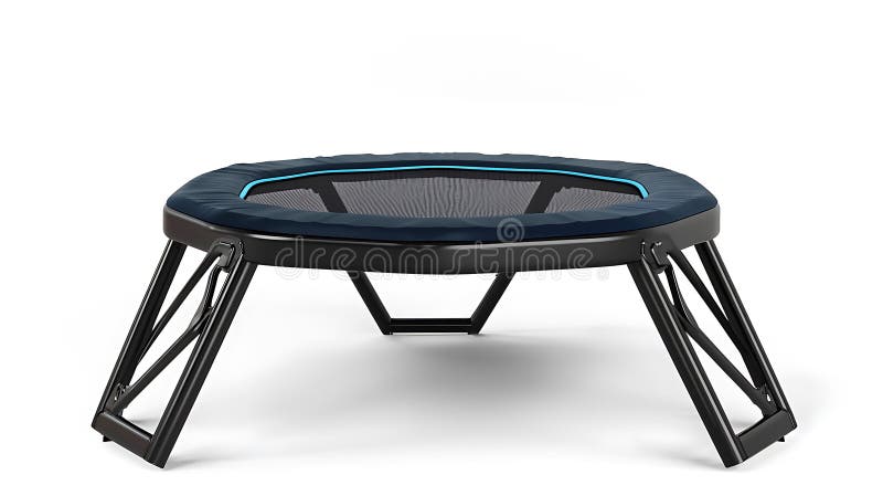 A Blue and Black Trampoline with a Blue Net Stock Illustration ...