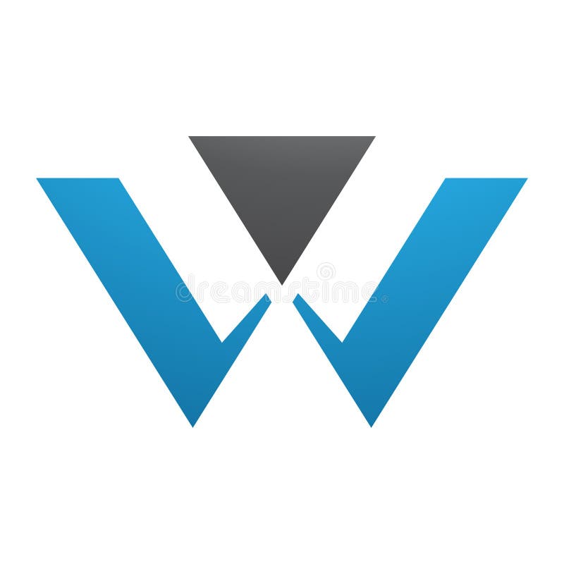 Blue and Black Triangle Shaped Letter W Icon Stock Vector ...