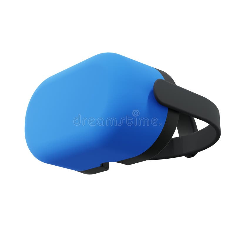 Blue Black VR Headset. Isolated on White Background. 3D Render. Virtual ...