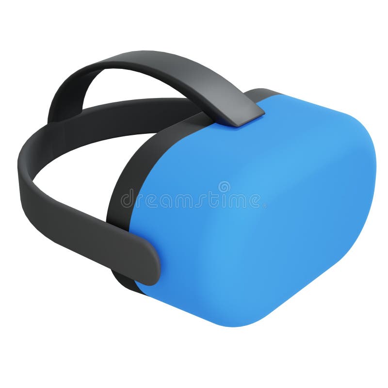 Blue Black VR Headset. Isolated on White Background. 3D Render. Virtual ...