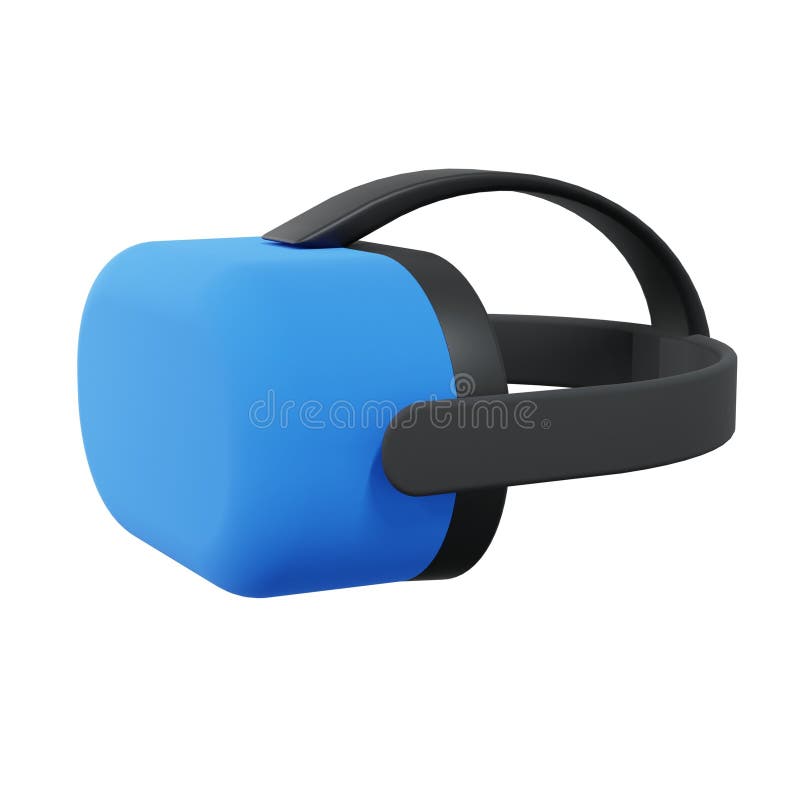 Blue Black VR Headset. Isolated on White Background. 3D Render. Virtual ...