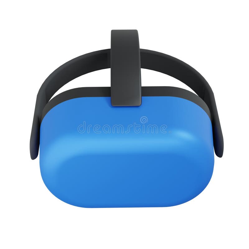 Blue Black VR Headset. Isolated on White Background. 3D Render. Virtual ...
