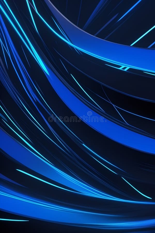 Blue and Black Waves. Vertical Composition Stock Illustration ...