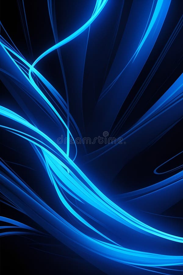 Blue and Black Waves. Vertical Composition Stock Illustration ...