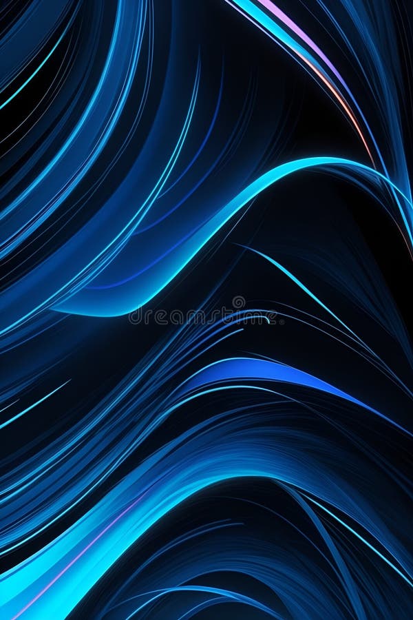 Blue and Black Waves. Vertical Composition Stock Illustration ...
