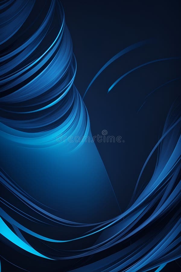 Blue and Black Waves. Vertical Composition Stock Illustration ...