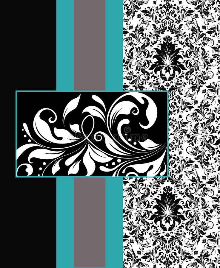 Wedding damask floral card stock vector. Illustration of flower - 30268189