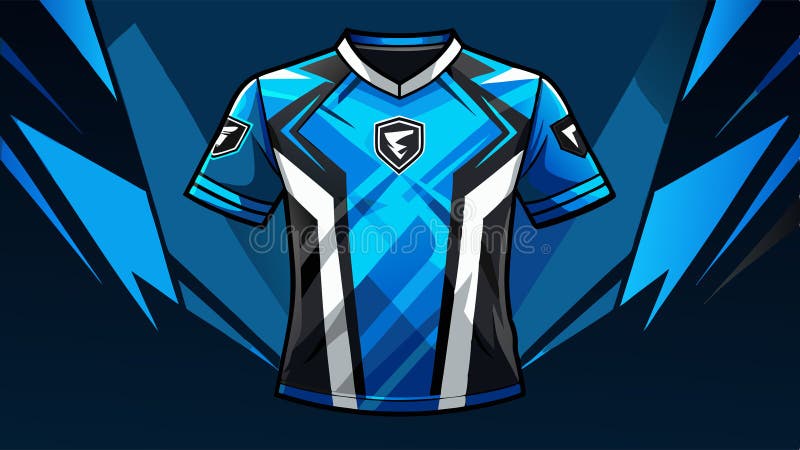 Blue, Black and White Layout E-sport T-shirt Design Template Stock ...