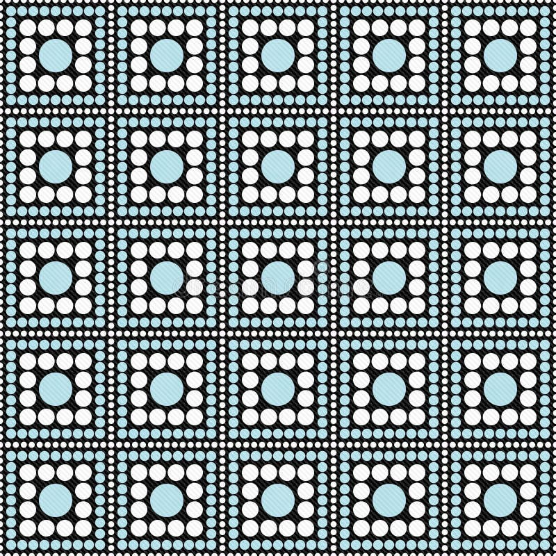 Blue, Black and White Polka Dot Square Abstract Design Tile Patt Stock ...