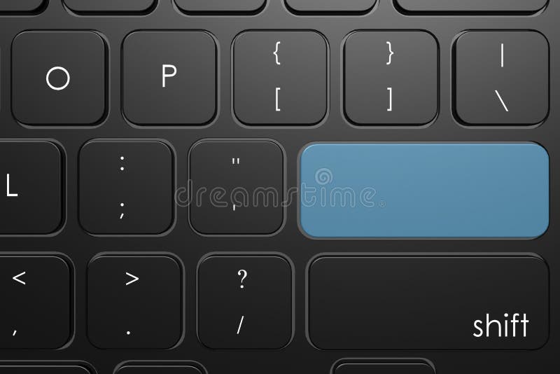 Blue Blank Button on Keyboard Stock Illustration - Illustration of ...