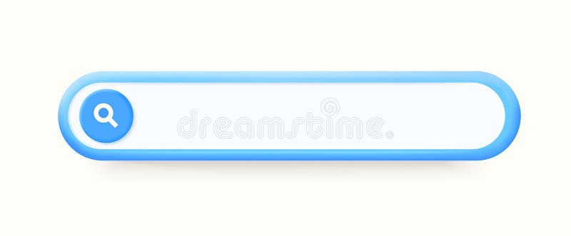 Blue Blank 3d Search Bar on White Background. Search Bar Design Element ...