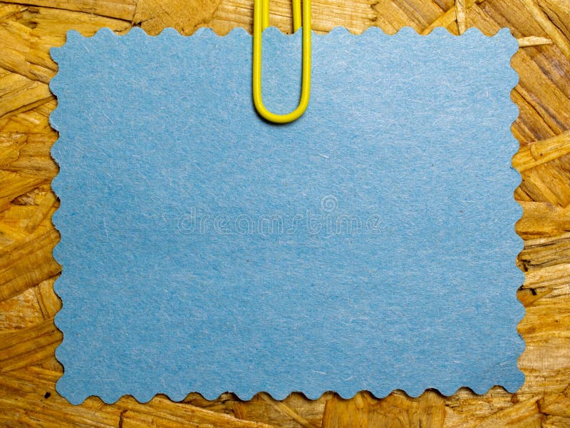 Blue Blank Note Pinned Nail To Board Stock Image - Image of notepaper ...