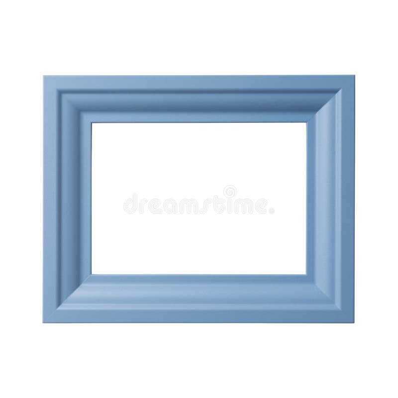Blue Blank Picture Frame, Realistic Horizontal Picture Frame. Empty ...