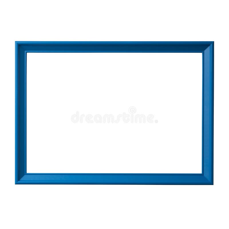 Blue Blank Picture Frame, Realistic Horizontal Picture Frame. Empty ...