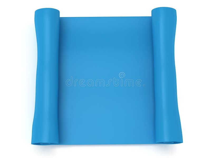 Blue Blank Scroll Paper. Manuscript Stock Illustration - Illustration ...