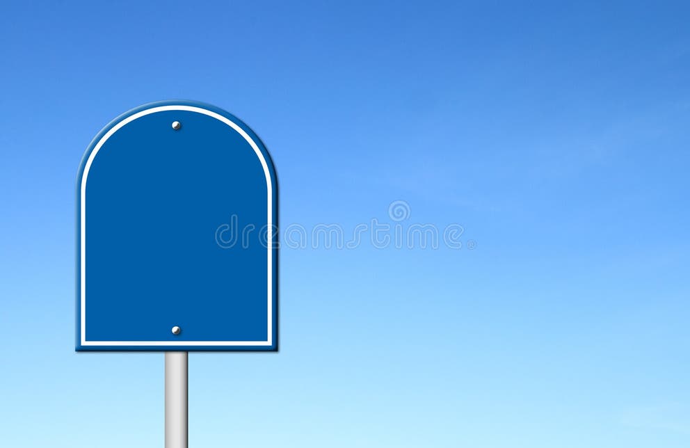 Blue Blank Sign with Blue Sky Stock Illustration - Illustration of blue ...