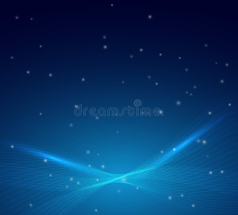 Blue Blend Line Bright Lights Abstract Background. Stock Illustration ...