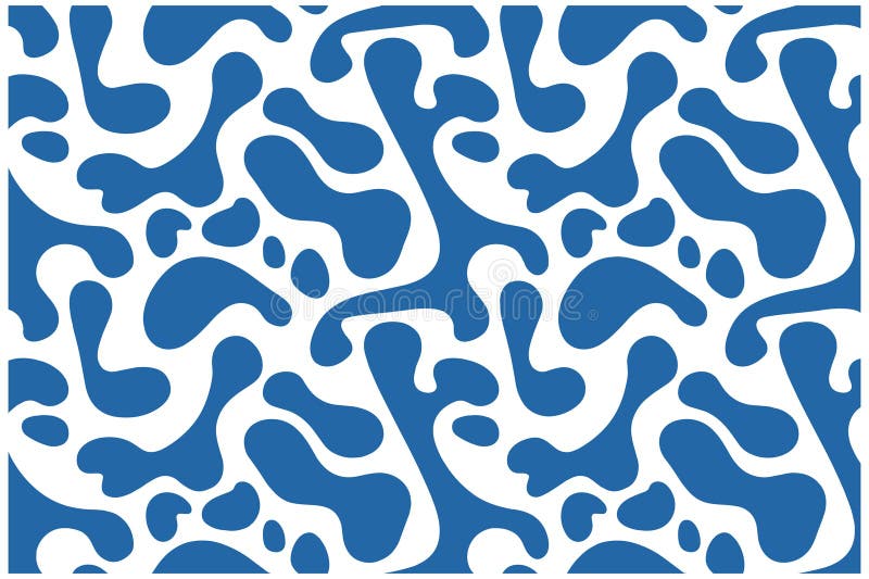 Blue Blob Shapes Abstract Pattern Seamless Background Design for ...