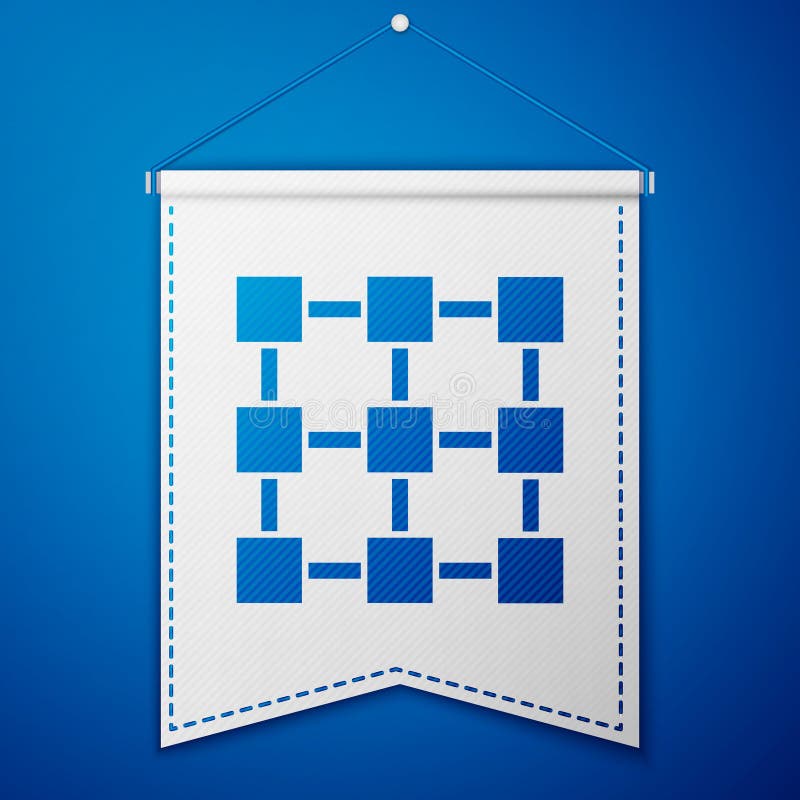 Blue Blockchain Technology Icon Isolated on Blue Background ...