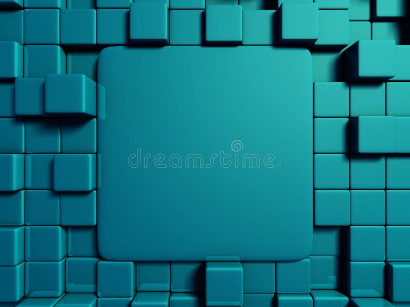 Blue Blocks Abstract 3d Background Stock Illustration - Illustration of ...