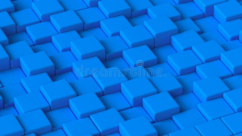 Blue Blocks. Art Concept. 3D Rendering. Stock Illustration ...