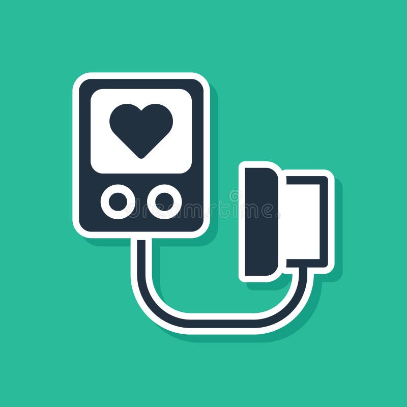 Blue Blood Pressure Icon Isolated on Green Background. Vector Stock ...