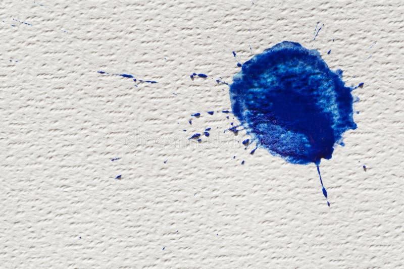 Blue Blot of Paint on White Paper Stock Photo - Image of isolated ...