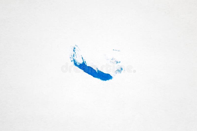 Blue Blot on White Paper. Blue Paint Brush Stroke on White Paper Sketch ...
